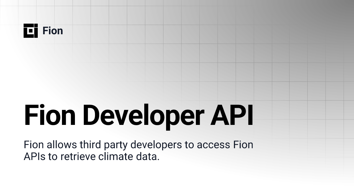 Fion Developer API | Fion